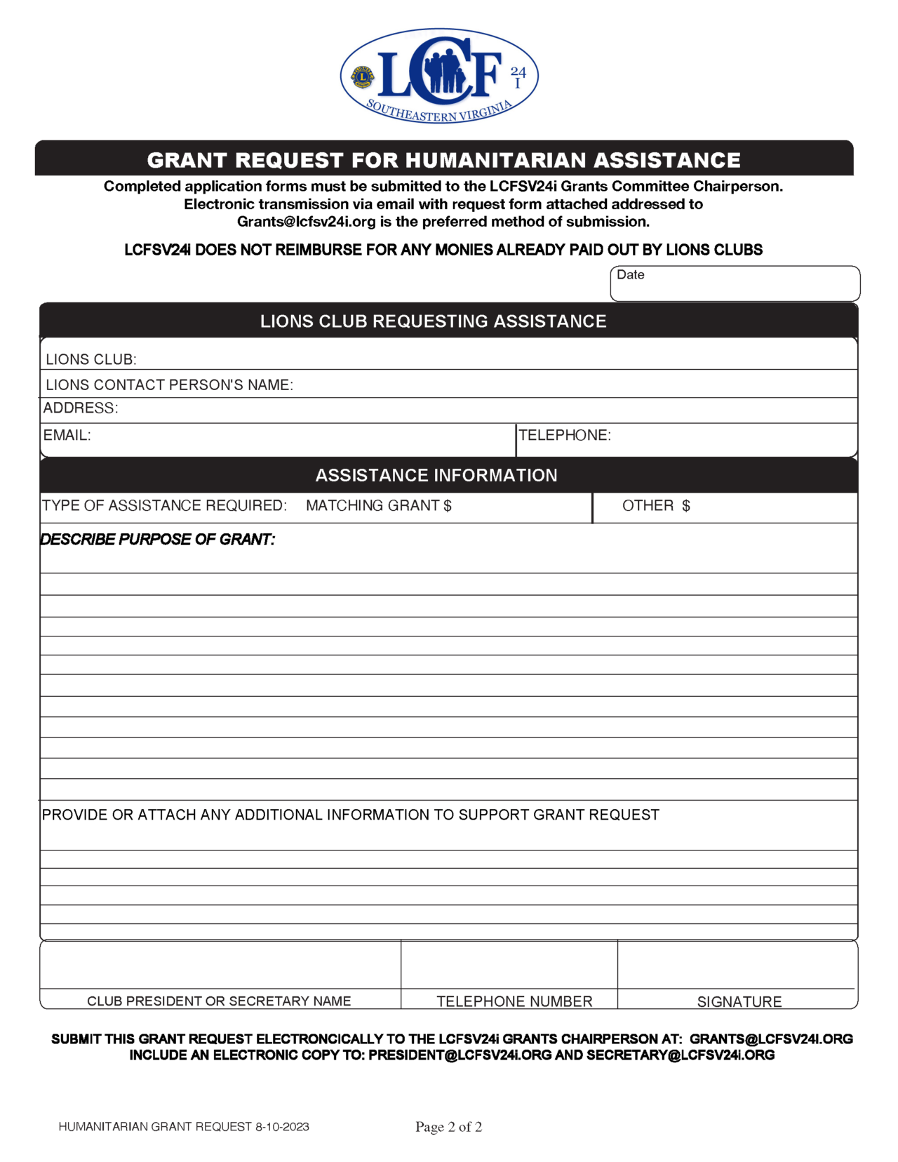 Links/Forms | Lions Charity Foundation